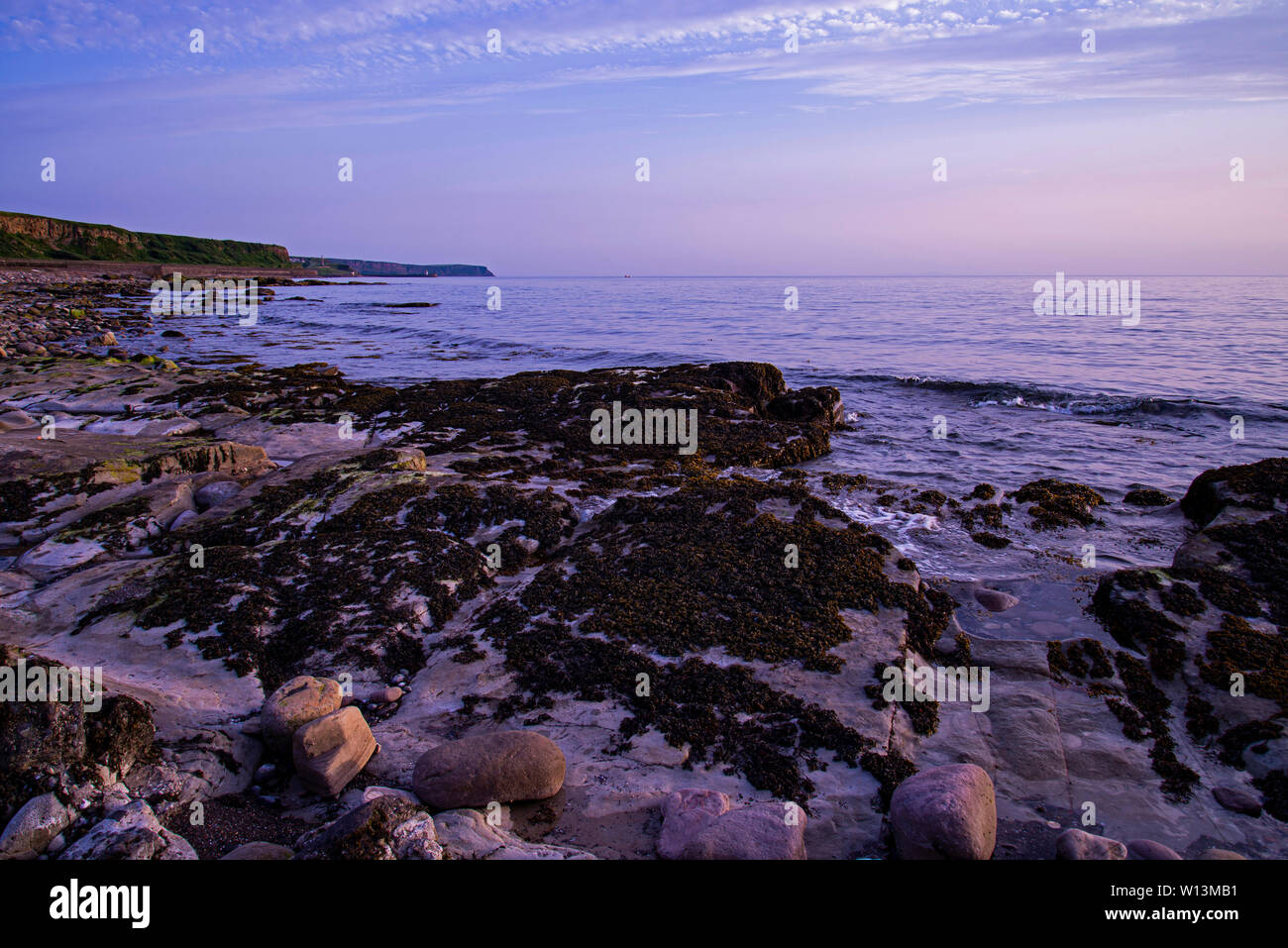 looking towards Whitehaven from parton beach west cumbria Stock Photo ...