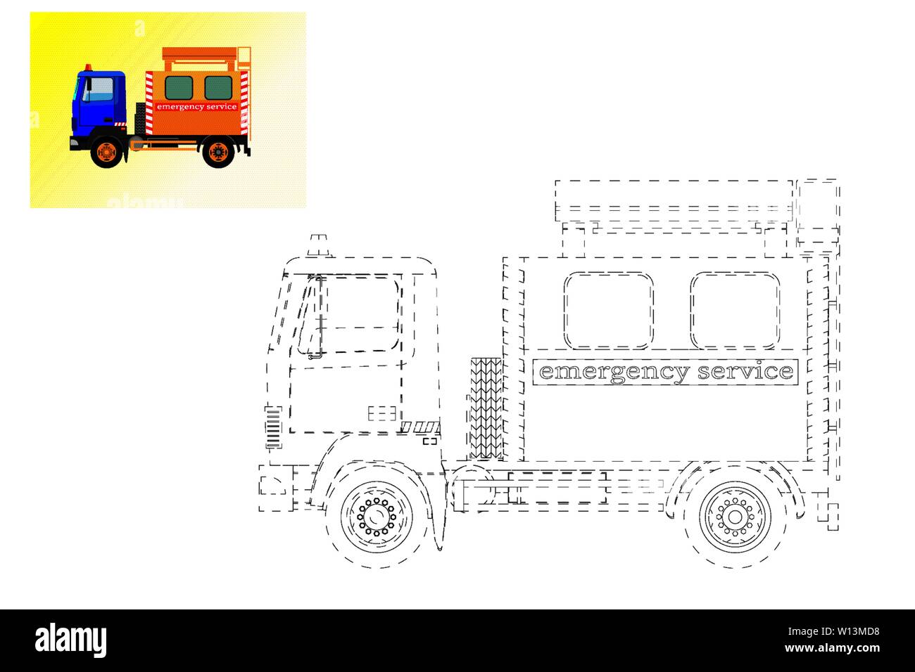 Coloring. Simple educational game for children. Vector illustration of ...