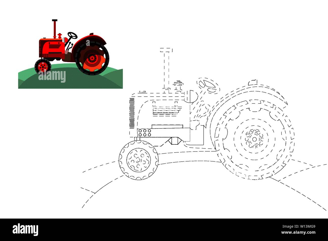 Coloring. Simple educational game for children. Vector illustration of ...