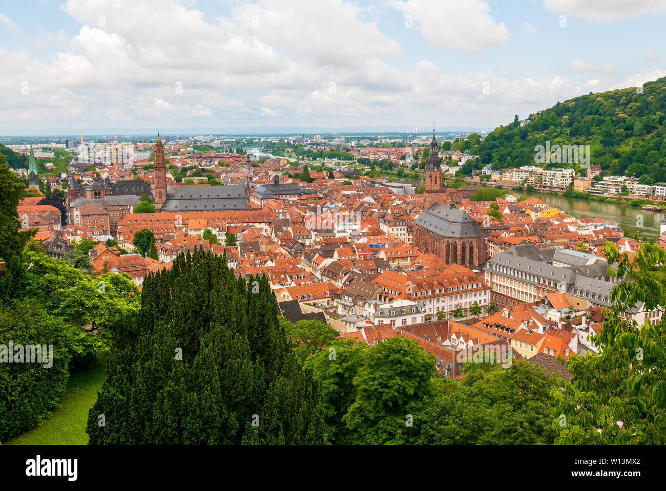 HEIDELBERG, GERMANY - JUNE 16, 2019: Heidelberg's old city centre from ...
