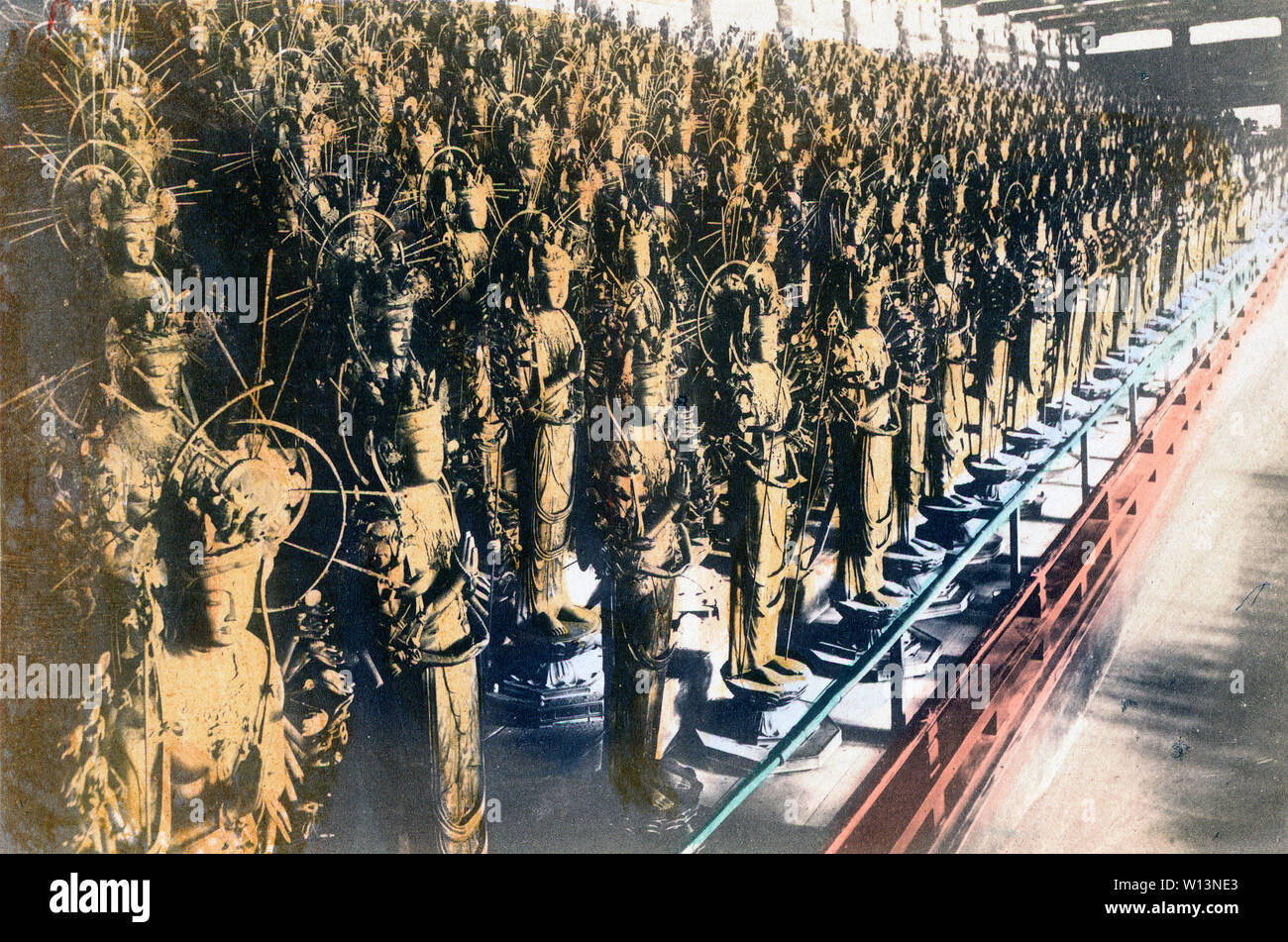 [ 1890s Japan - Sanjuusangendou Temple, Kyoto ] — Interior of ...