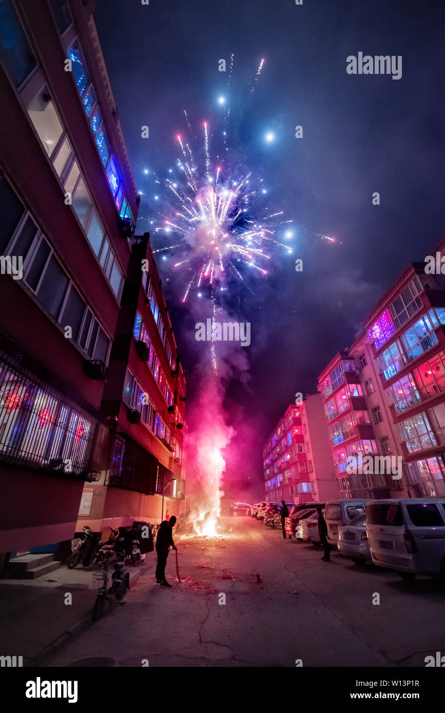 Small town fireworks Stock Photo - Alamy