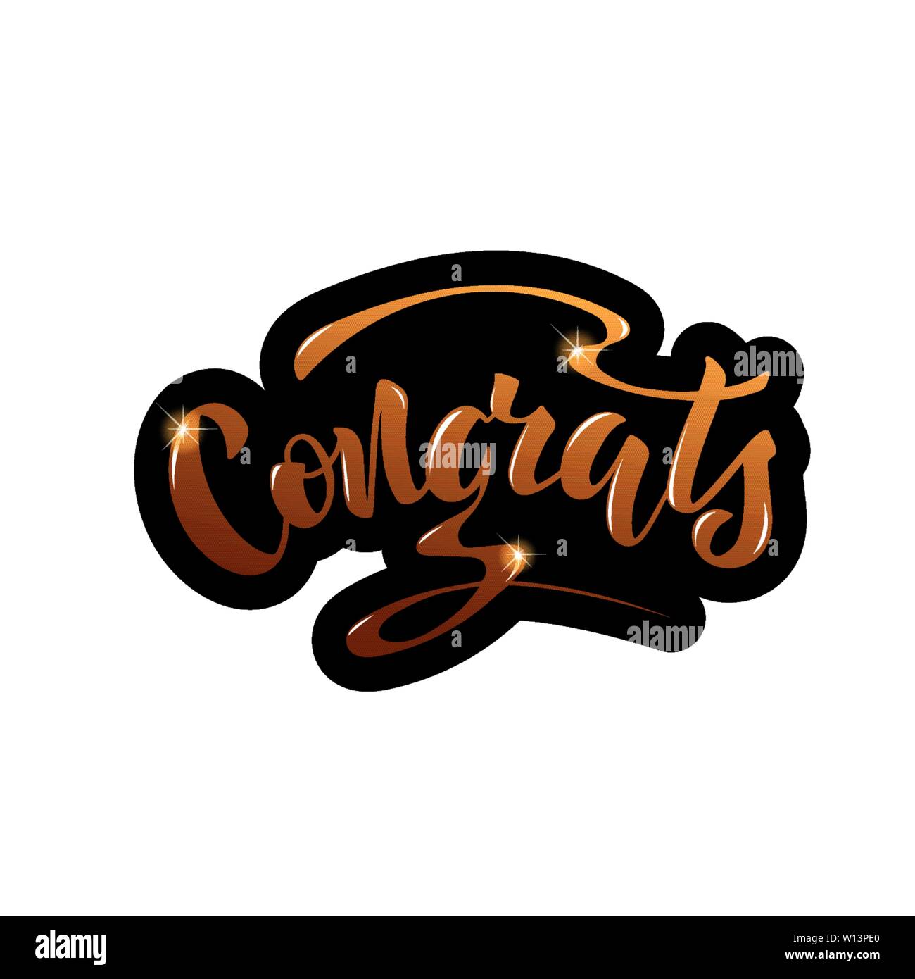 Vector illustration with handwritten phrase - Congrats. Lettering Stock ...