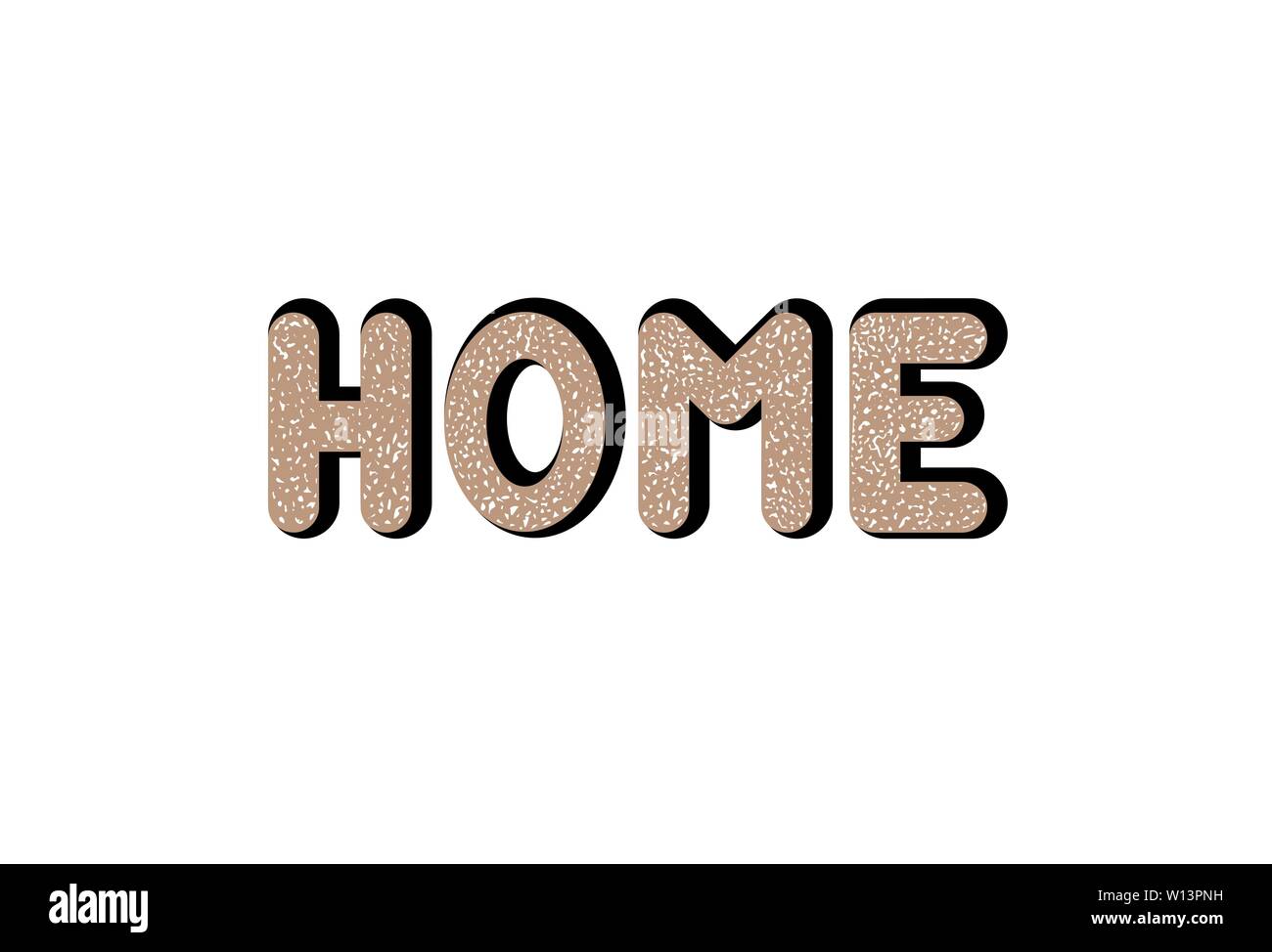 Vector illustration with handwritten phrase - Home. Lettering Stock ...