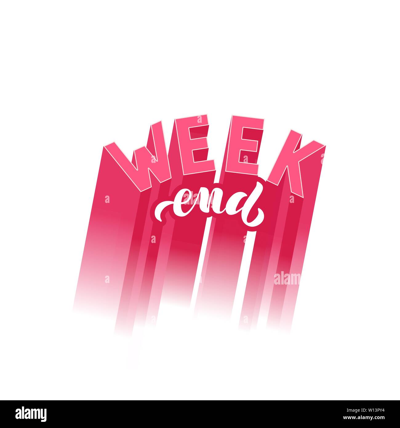 Vector illustration with handwritten phrase - Weekend. Lettering Stock ...