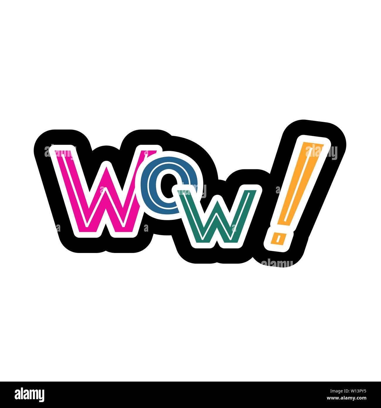 Vector illustration with handwritten phrase - Wow. Lettering Stock ...