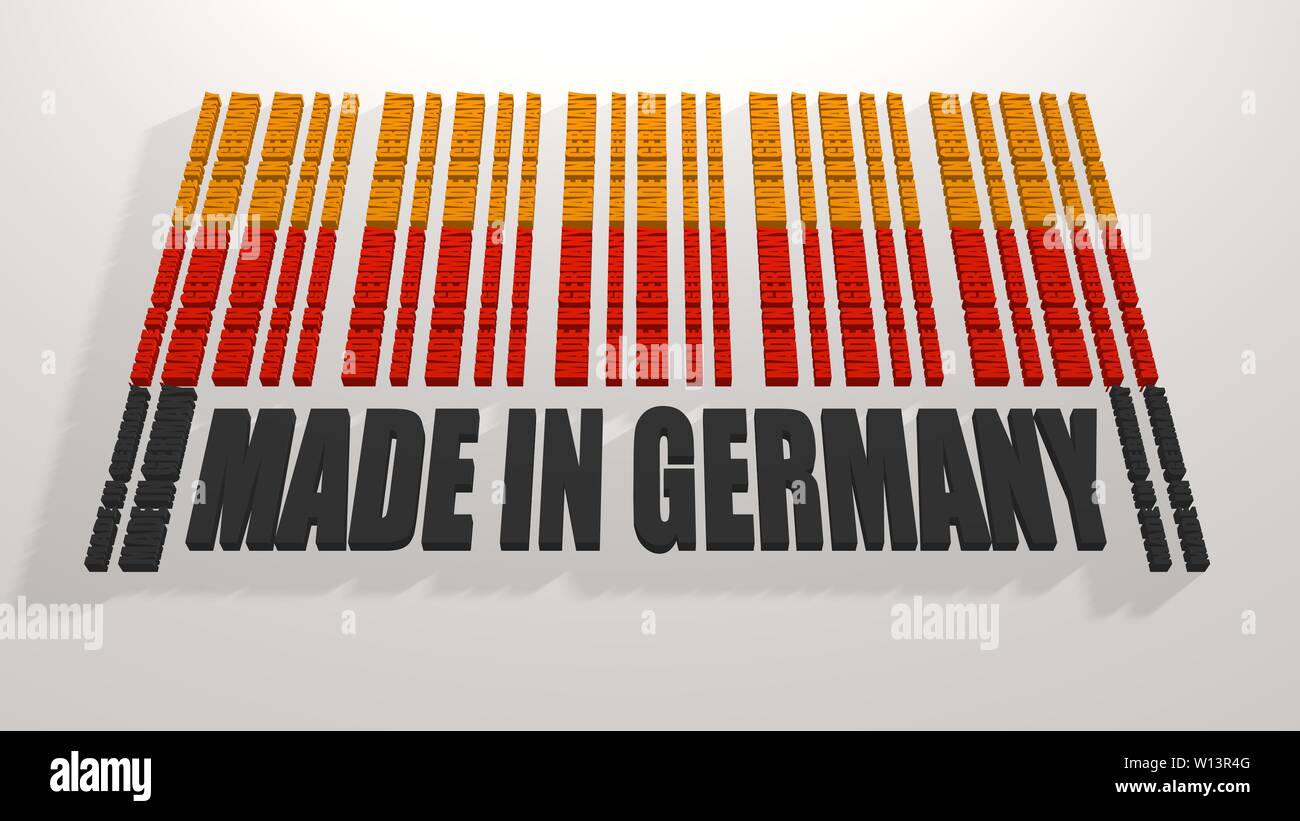 Made in Germany text and bar code from same words Stock Photo - Alamy