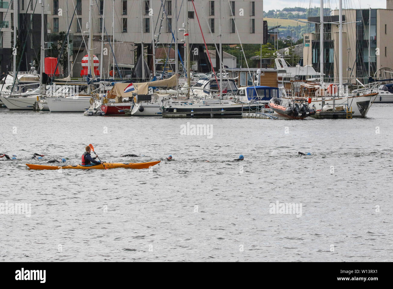 Belfast, Northern Ireland, UK. 30th June 2019. The Titanic Triathlon ...
