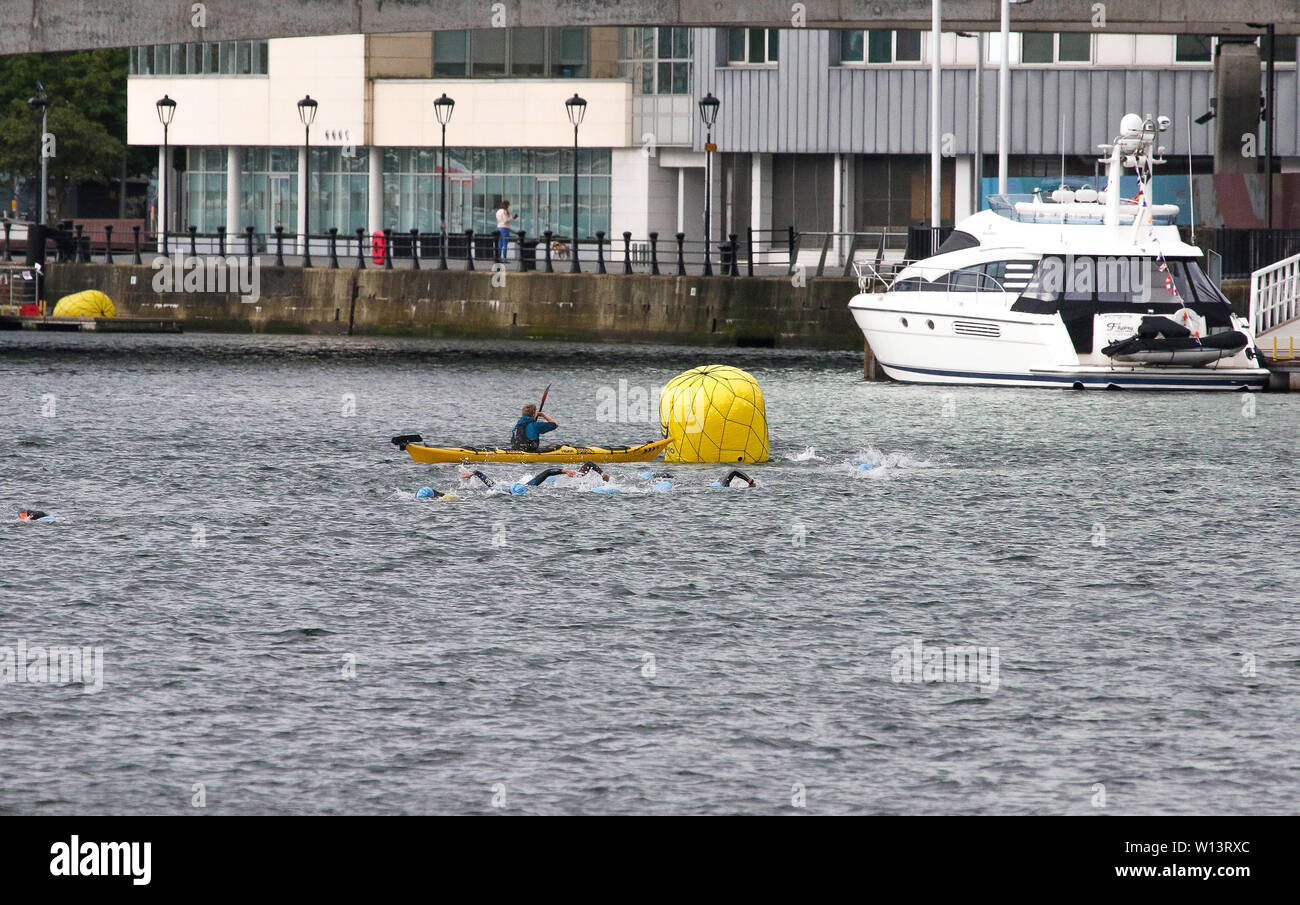 Open water swimming belfast harbour hi-res stock photography and images ...