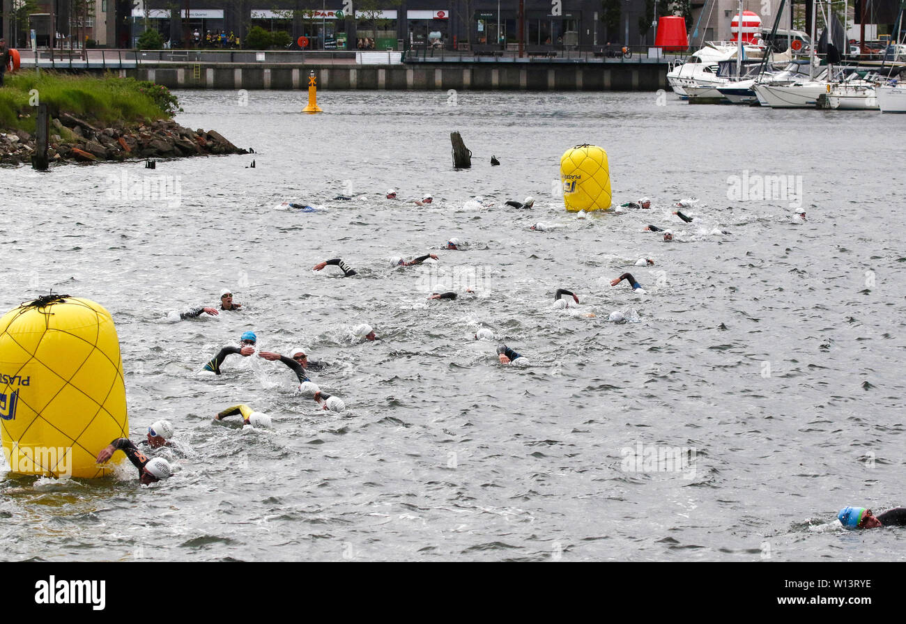 Belfast, Northern Ireland, UK. 30th June 2019. The Titanic Triathlon ...