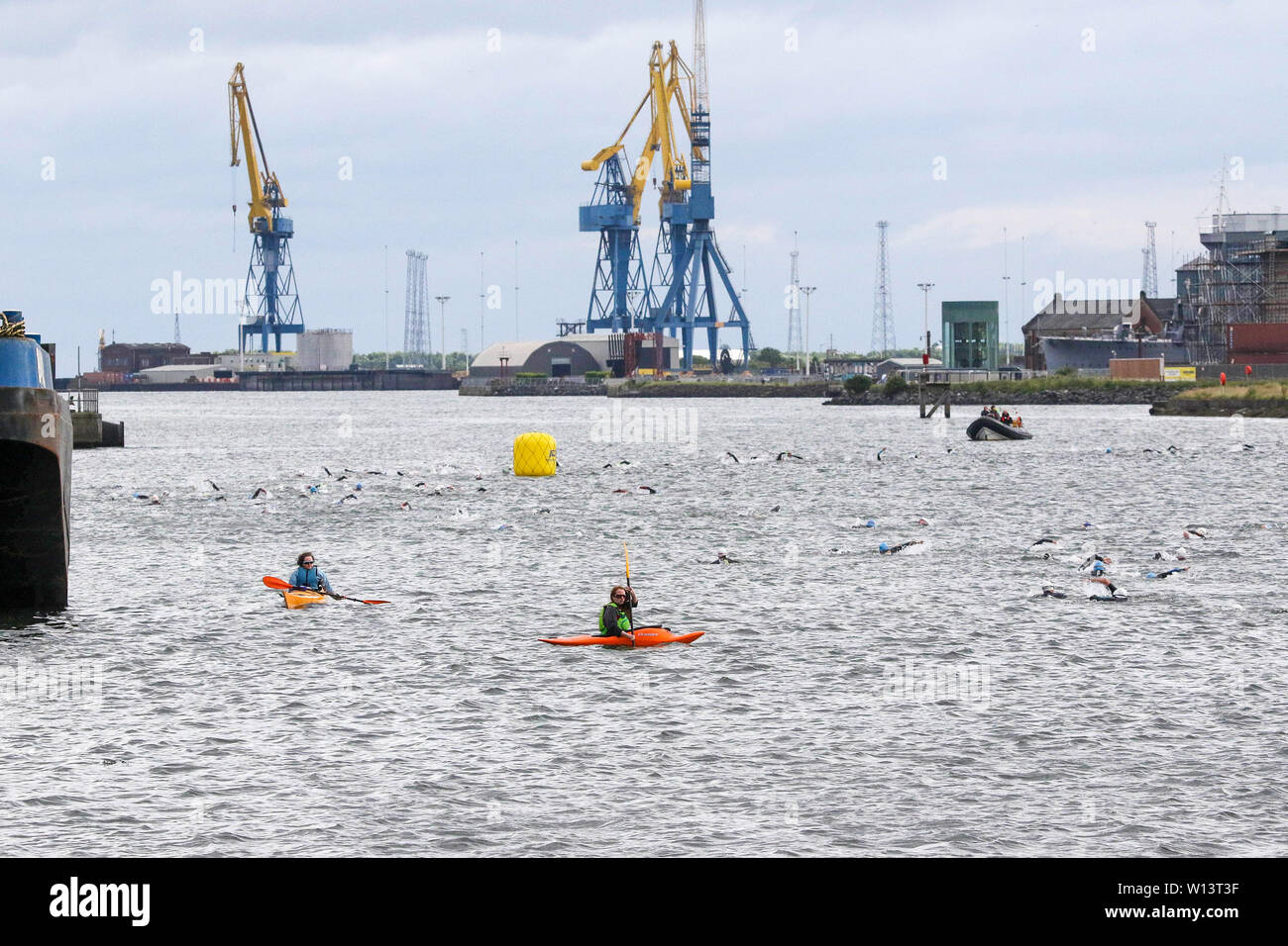 Belfast, Northern Ireland, UK. 30th June 2019. The Titanic Triathlon ...