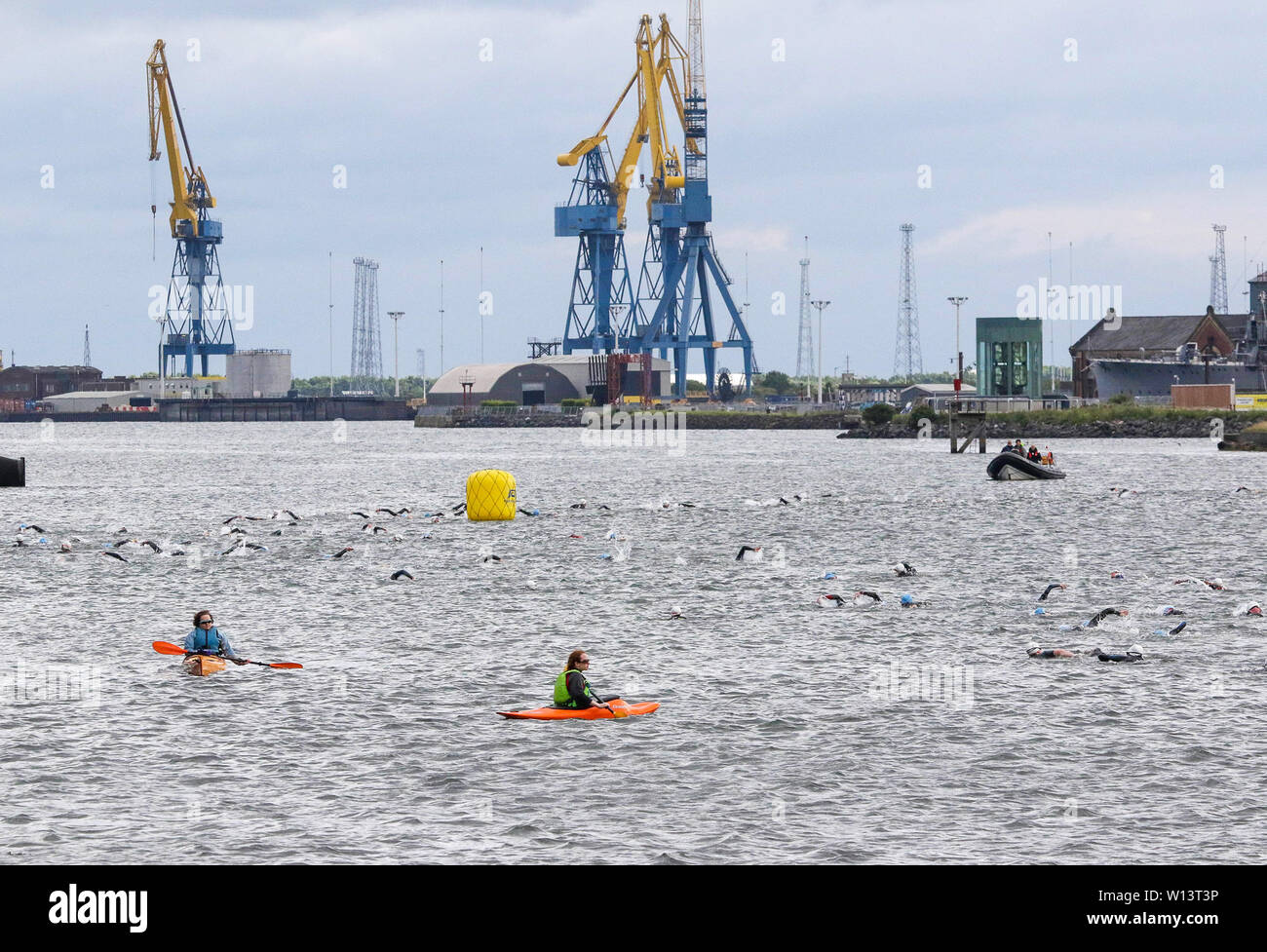 Belfast, Northern Ireland, UK. 30th June 2019. The Titanic Triathlon ...