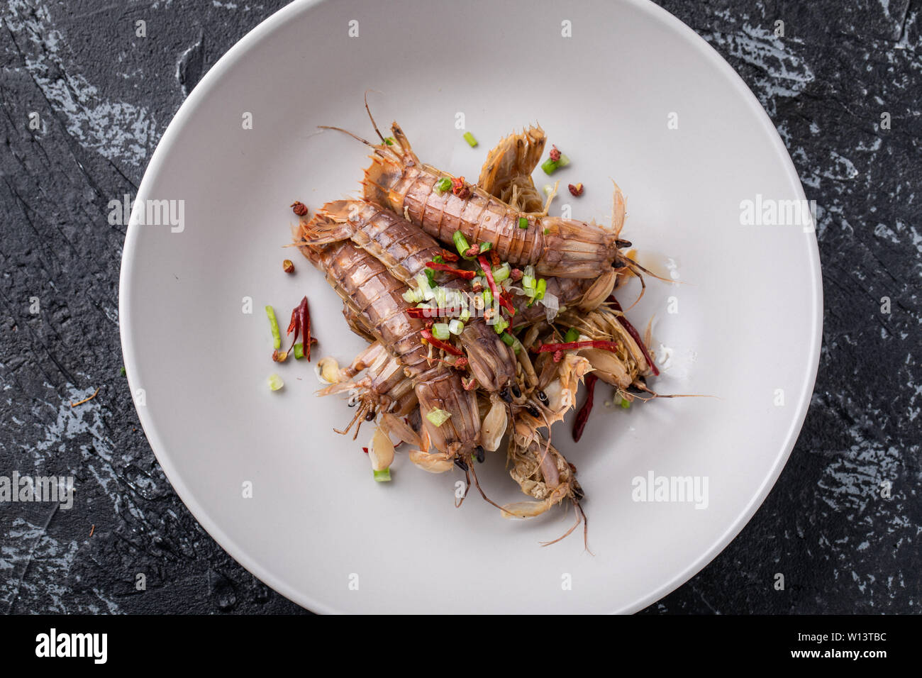 Spicy Pippi Shrimp Stock Photo - Alamy