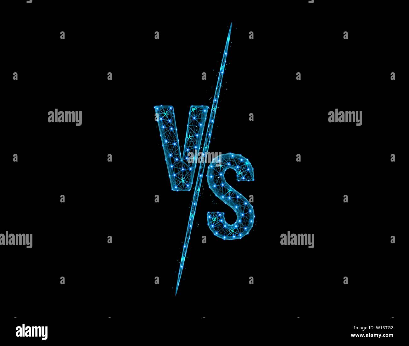 Versus Battle low poly design, Competition vs match game in polygonal ...