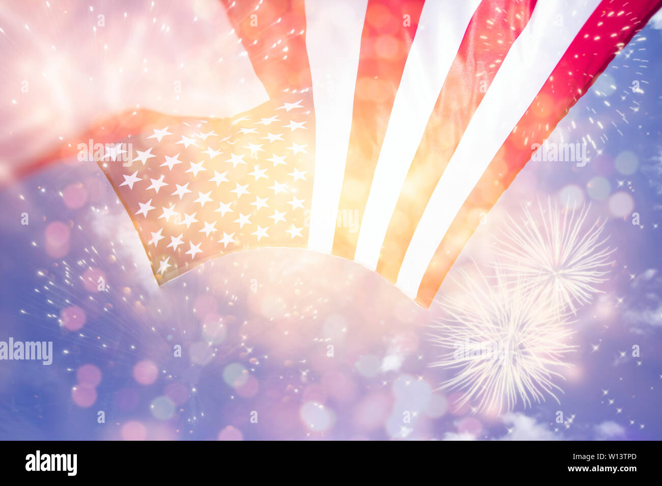 Celebrating Independence Day. United States of America USA flag with ...