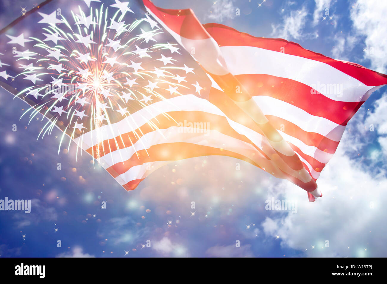 Celebrating Independence Day. United States of America USA flag with ...