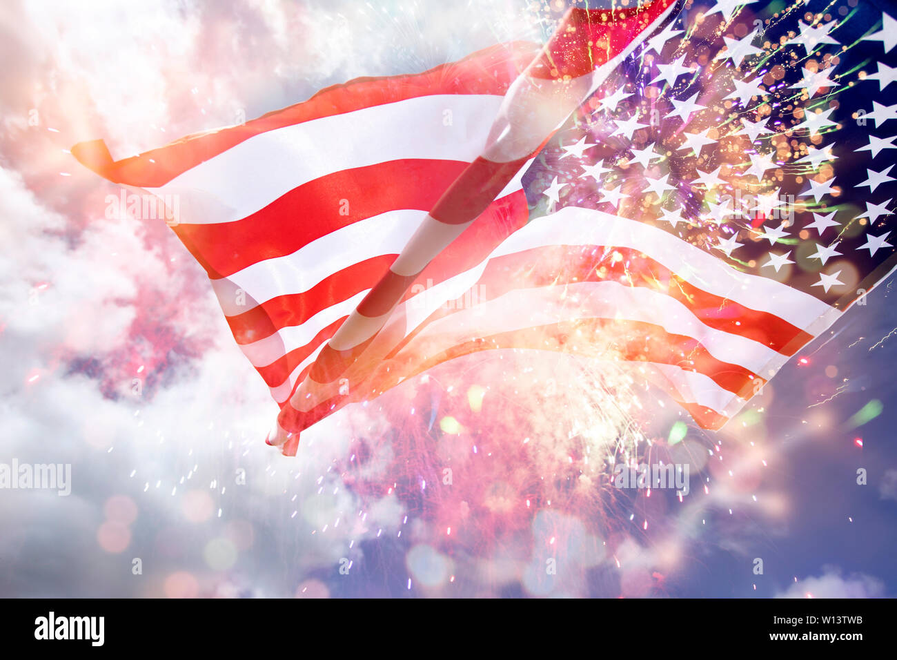 Celebrating Independence Day. United States of America USA flag with ...