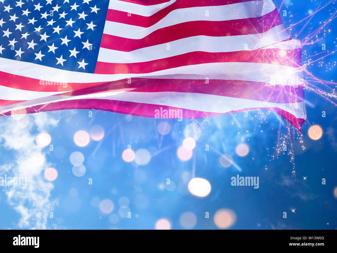 Celebrating Independence Day. United States of America USA flag with ...
