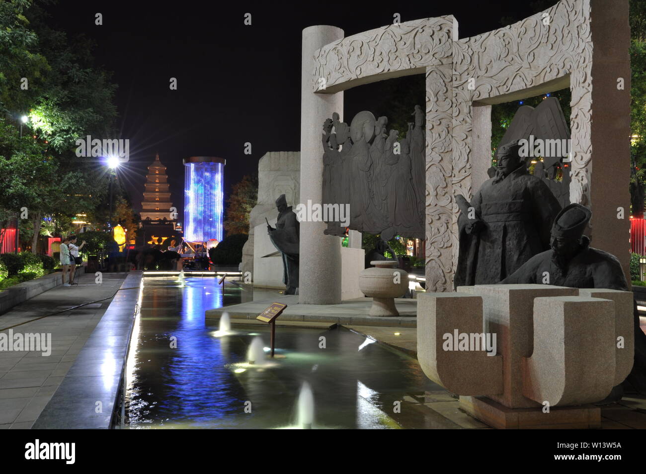 Night View of Datang Night City in Xi'an, Shaanxi Province Stock Photo ...