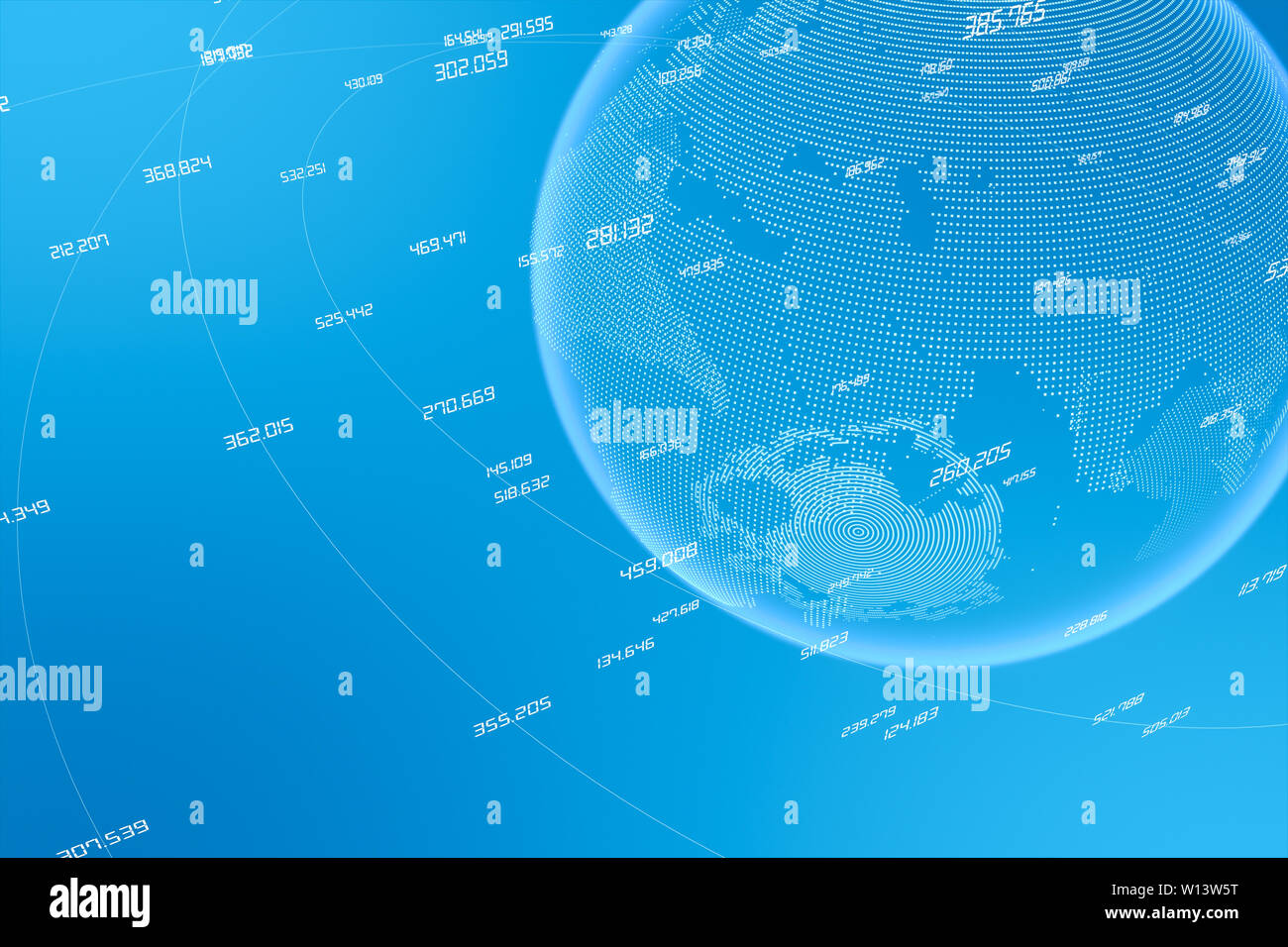 3D rendering, global big data concept light color background Stock ...