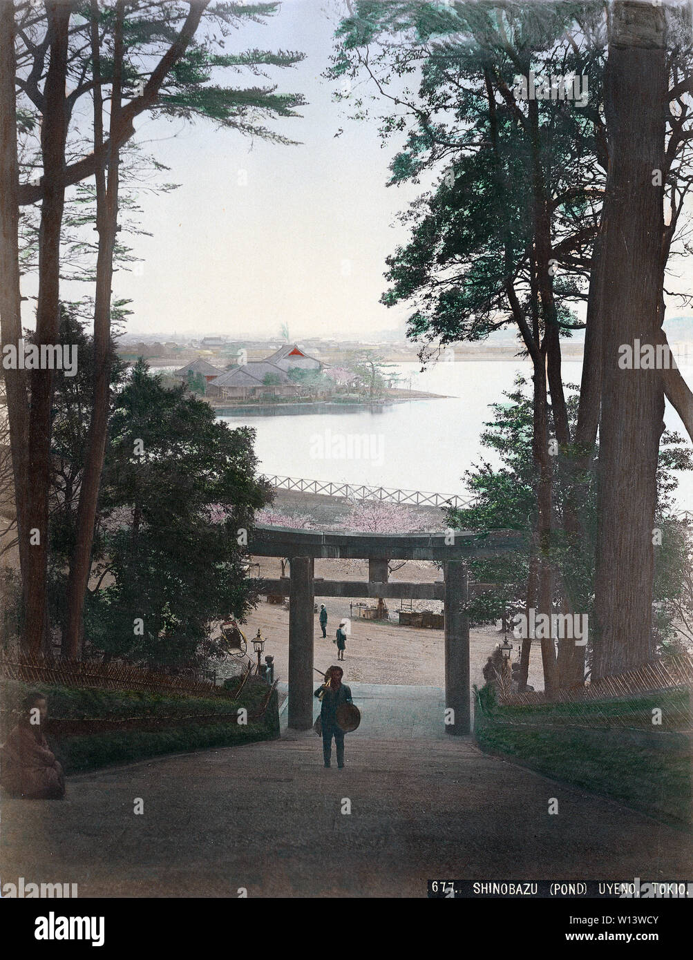 [ 1890s Japan - Ueno Park, Tokyo ] — Shinobazu Pond in Ueno Park, Tokyo ...
