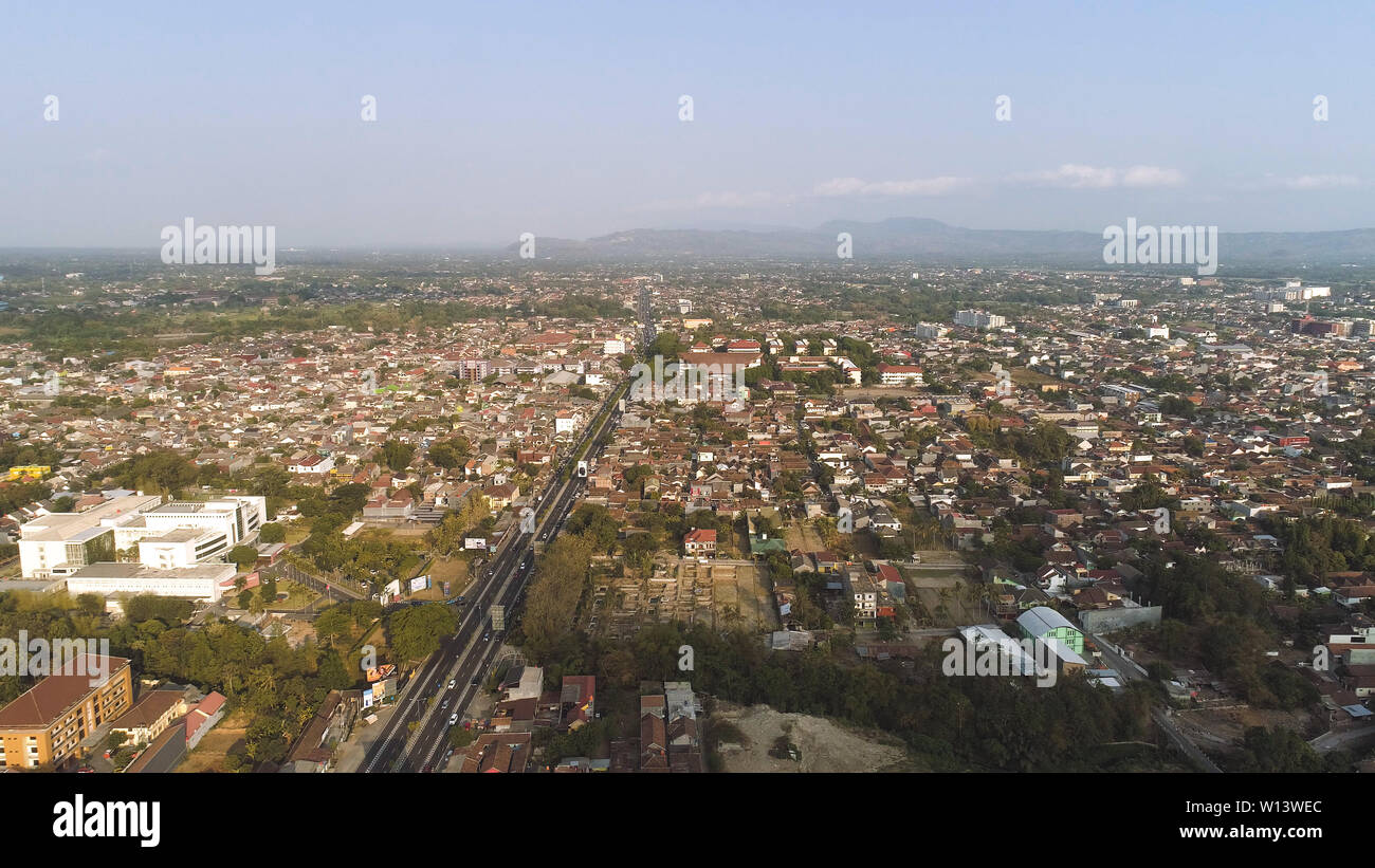 aerial view yogyakarta city cultural capital indonesia located on java ...