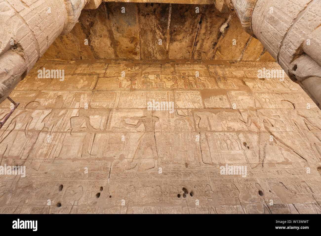Egyptian hieroglyphs in Mortuary Temple of Seti I, Luxor City, Egypt ...