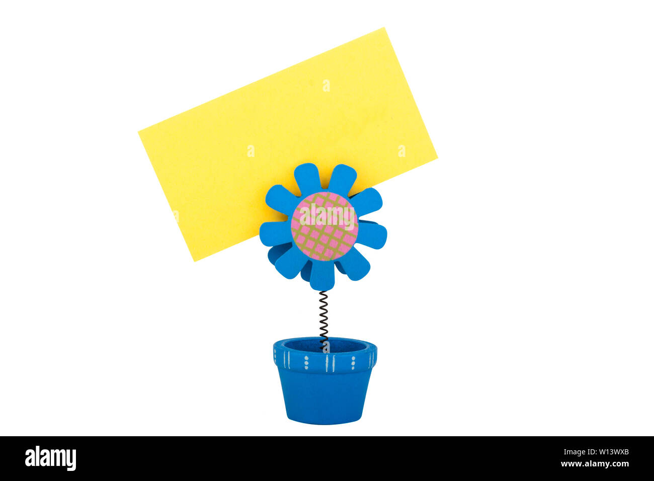 Yellow paper note blue Cut Out Stock Images & Pictures - Alamy