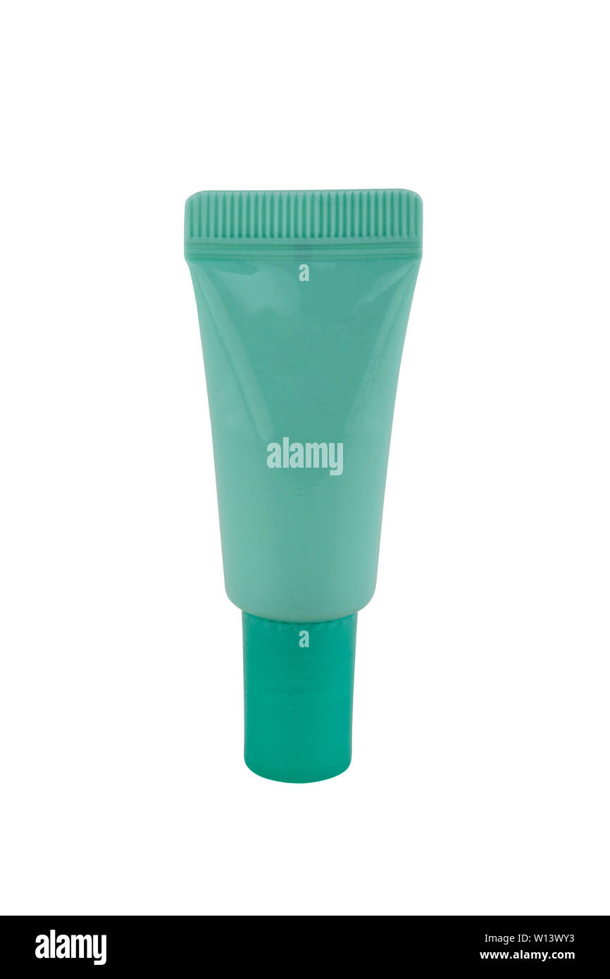 Green tube with cream isolated on white background Stock Photo - Alamy