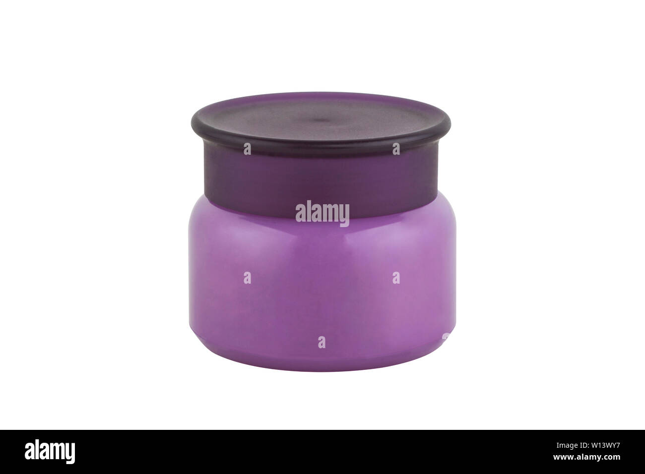 Purple jar with cream isolated on white background Stock Photo - Alamy