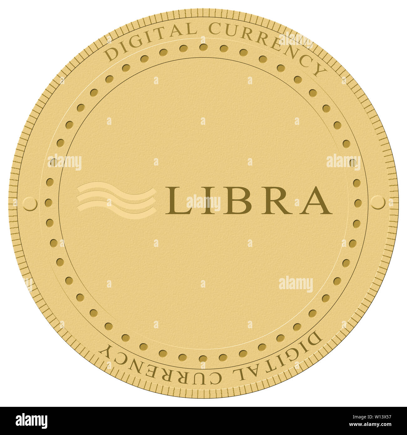 Concept of Libra new digital Cryptocurrency currency coin on isolated ...