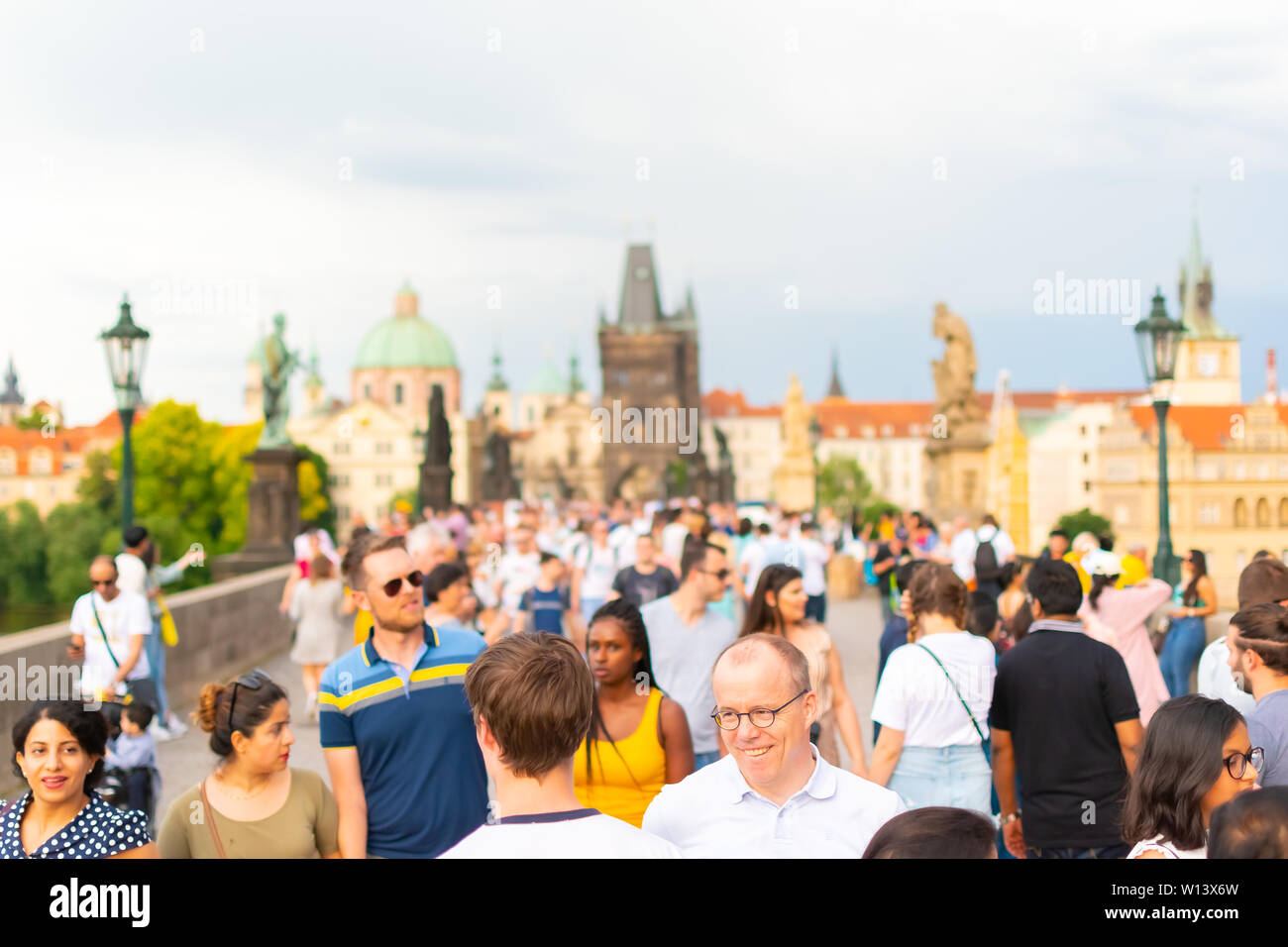 Prague, Czech Republic, 20 June 2019 - Famous Charles Bridge in Prague ...