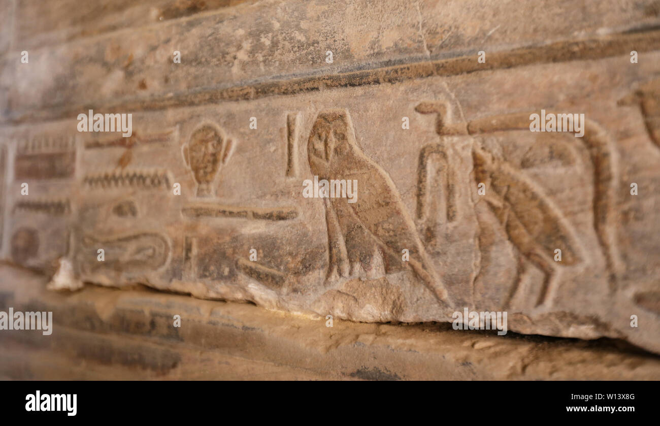 Egyptian hieroglyphs in Mortuary Temple of Seti I, Luxor City, Egypt ...