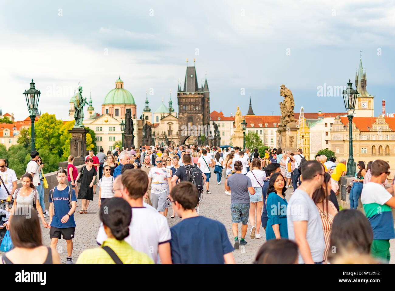 Prague, Czech Republic, 20 June 2019 - Famous Charles Bridge in Prague ...