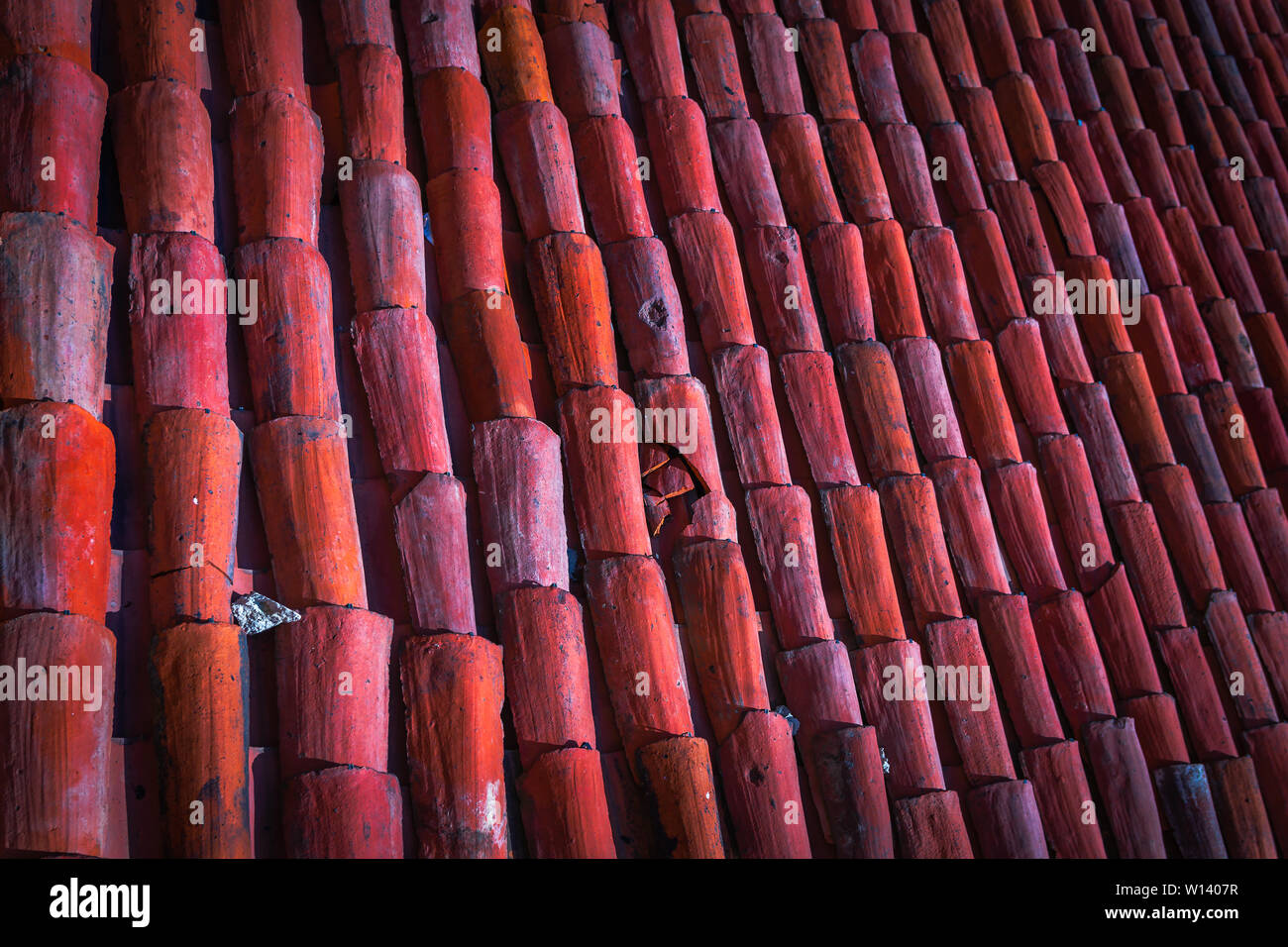 Pattern of roof tiles Stock Photo - Alamy