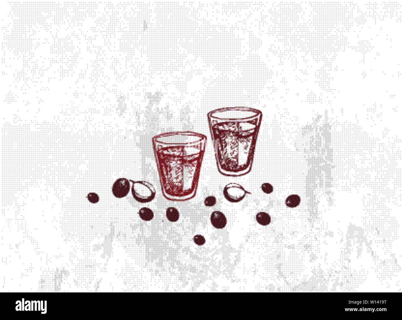 Shot glasses dark liquid Stock Vector Images - Alamy