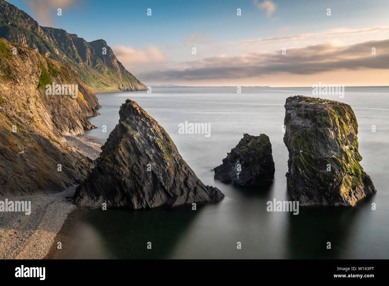 Trefor Sea Stacks Stock Photo - Alamy