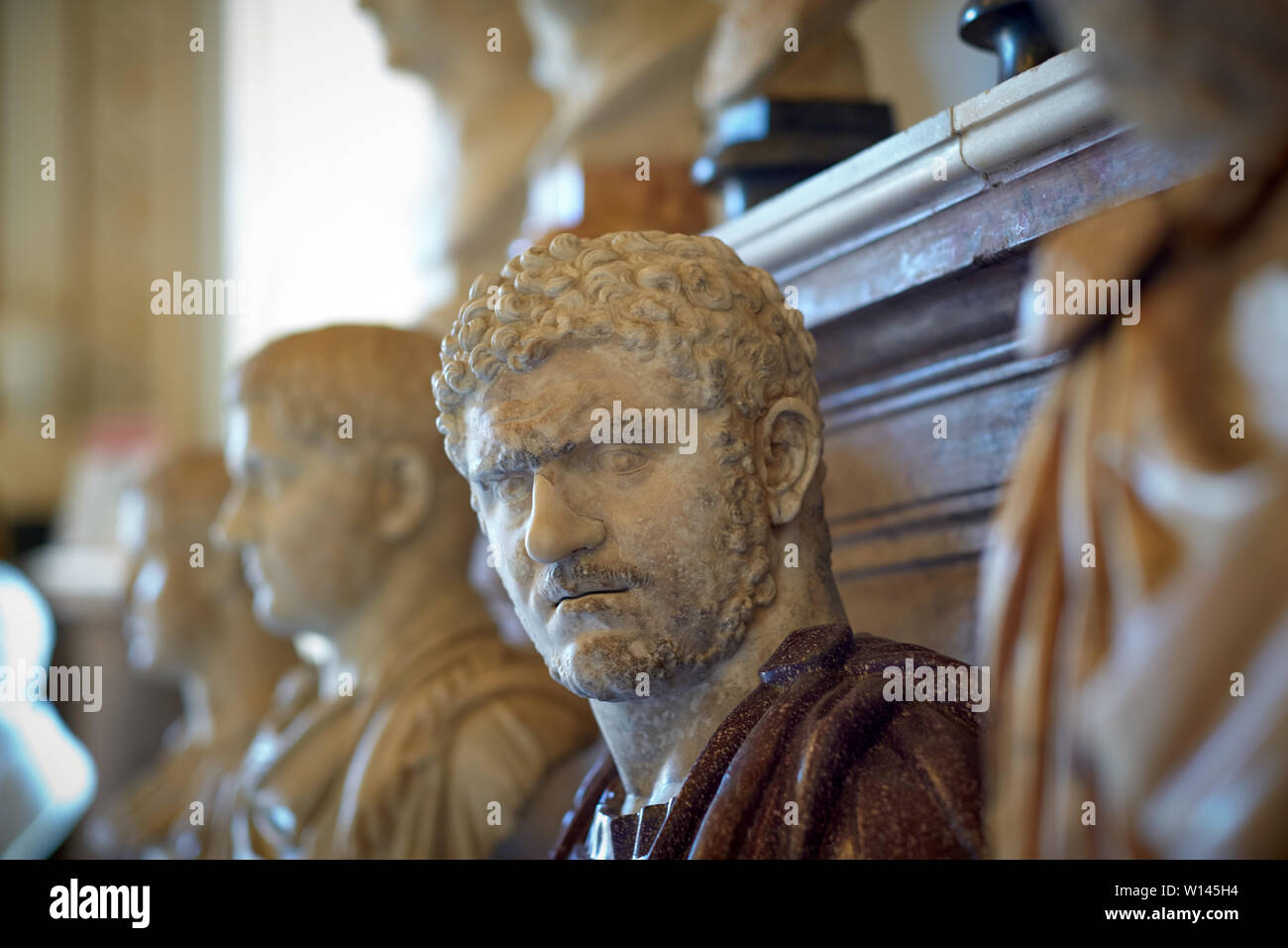 Ancient Roman sculptures in the Capitoline museum in Rome Stock Photo ...