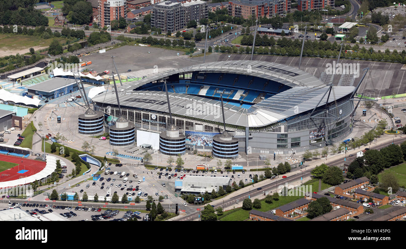 aerial view of the Manchester City Etihad Stadium & training faclitlies ...