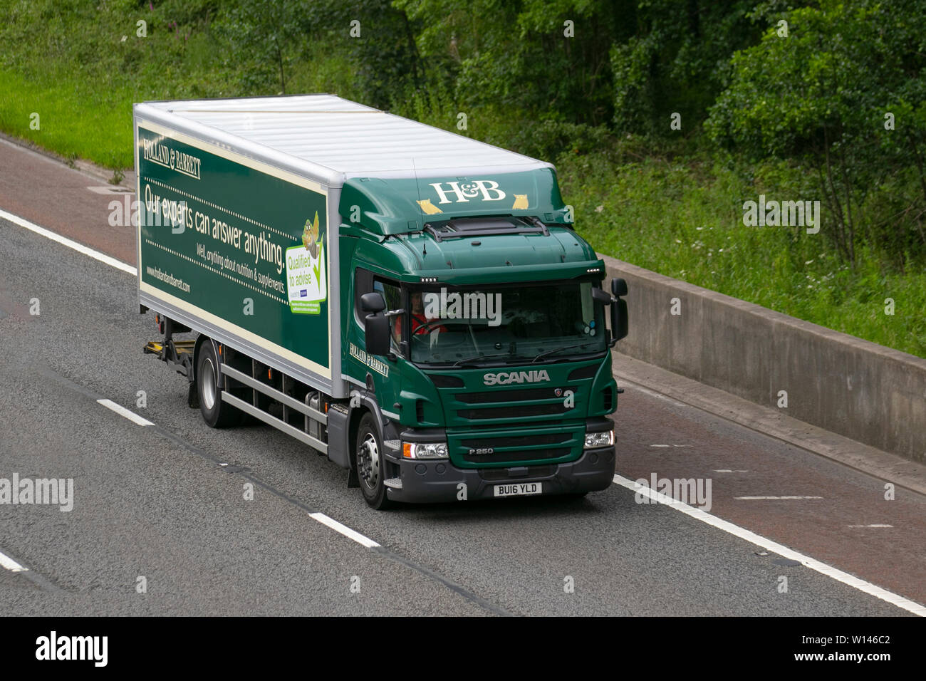 Holland & Barrett green Scania Motorway heavy bulk Haulage delivery ...