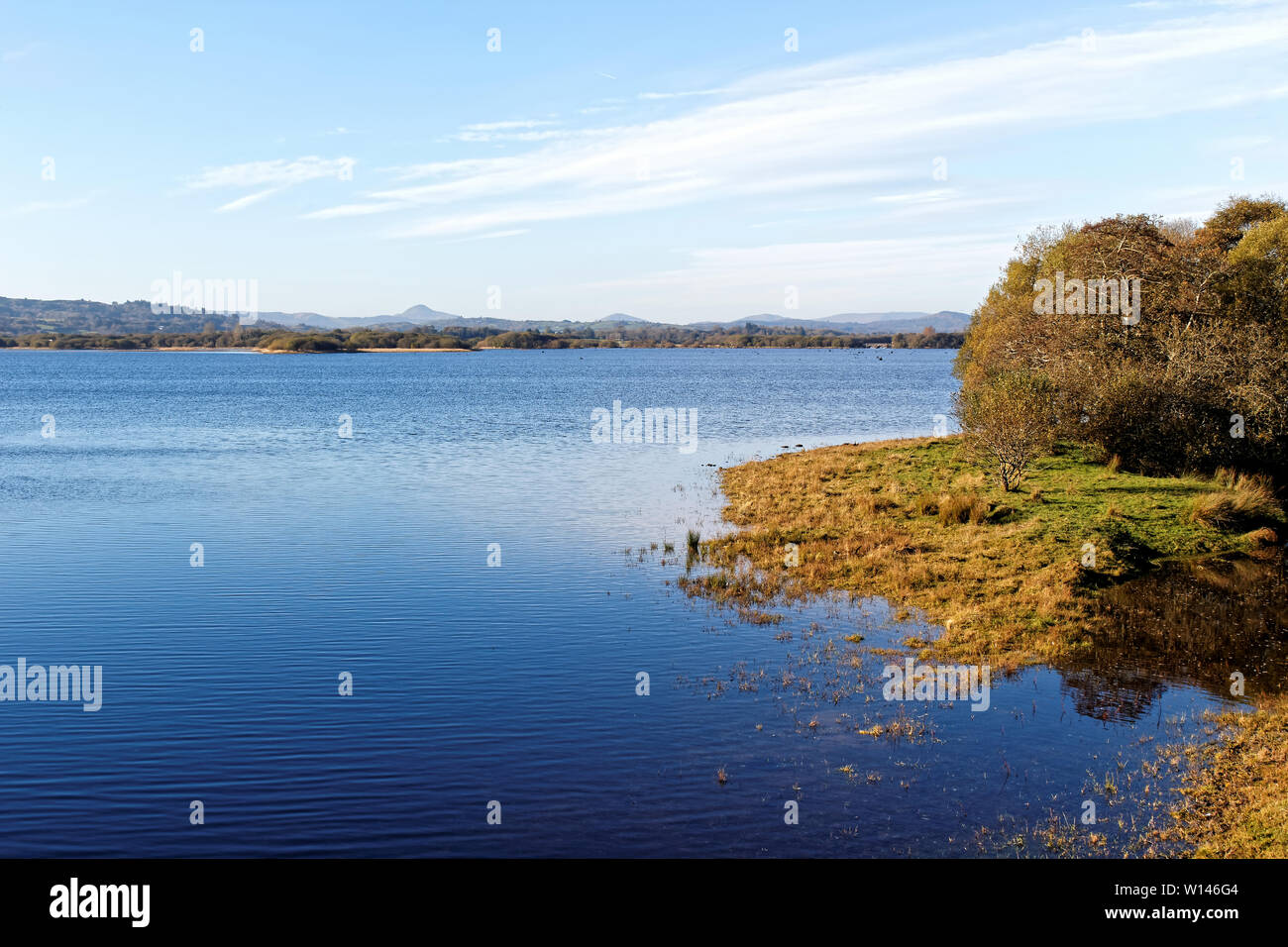 Artificial reservoir on River Lee near the town of Macroom in County ...