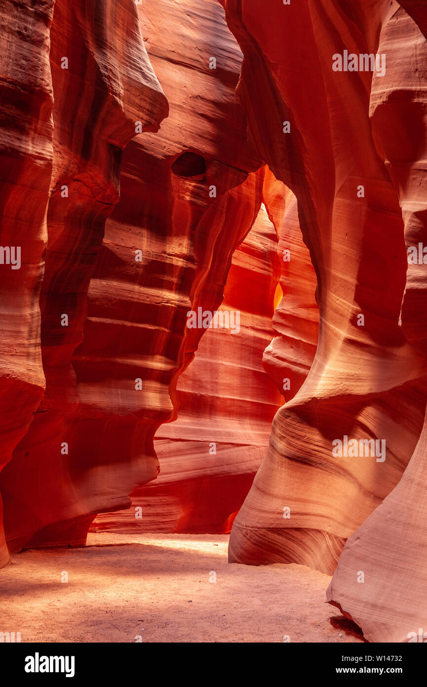 The Deep Red Canyon Walls of the Upper Antelope Canyon, near Page ...