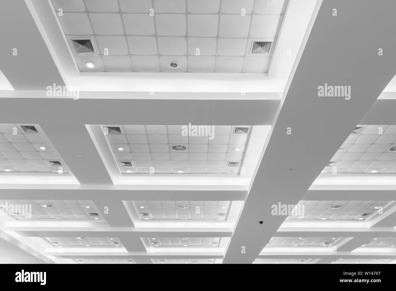 ceiling of business interior office building and light neon. style ...