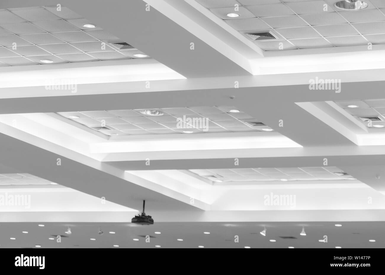 ceiling of business interior office building and light neon. style ...