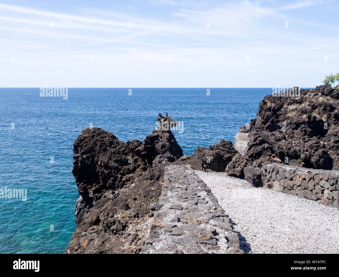 'Dog' volcanic rock formation on Pico Island, Azores, Portugal Stock ...