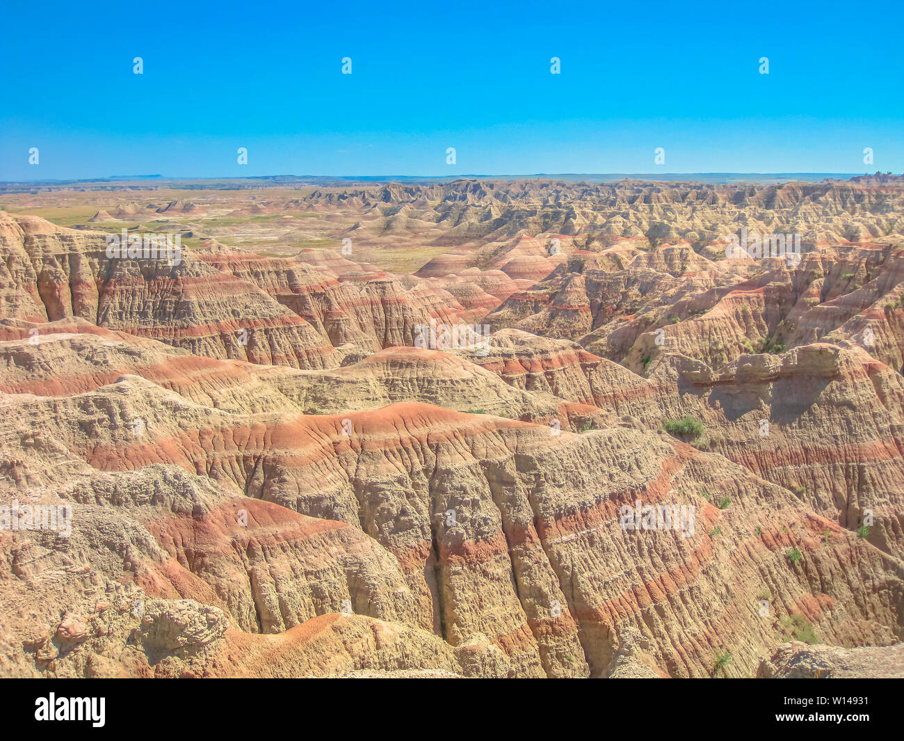 Hay Butte Overlook at Badlands National Park, United States. Eroded ...
