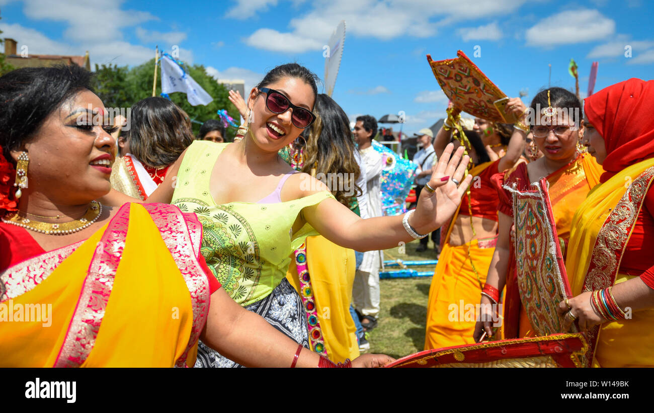 London, UK. 30 June 2019. People take part in Boishakhi Mela, a ...