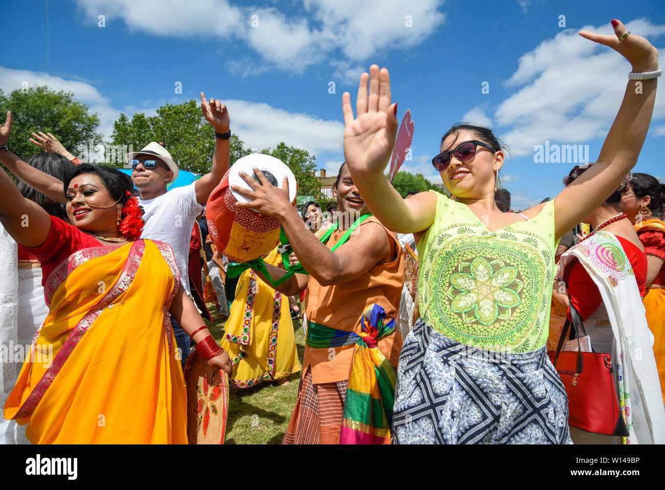 London, UK. 30 June 2019. People take part in Boishakhi Mela, a ...