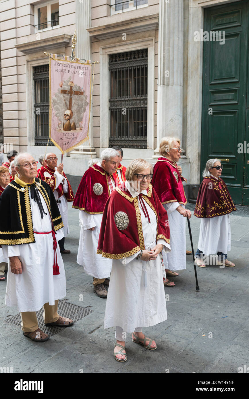 Catholic confraternities in procession to the cathedral of St Lorenzo ...