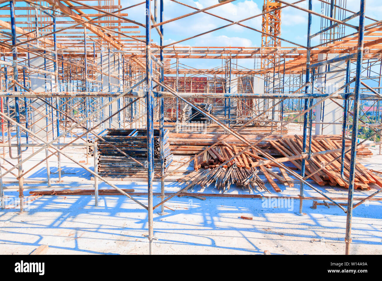 building structure outside Construction site on High rise Stock Photo ...